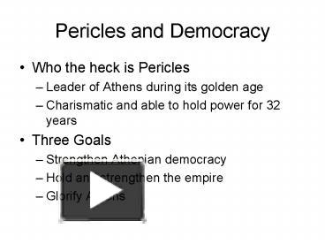 Pericles and Democracy presentation | free to view