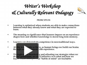 PPT – Writers Workshop PowerPoint presentation | free to view - id ...