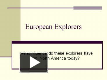 European Explorers presentation | free to view