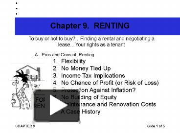 PPT – Chapter 9' RENTING PowerPoint presentation | free to download ...