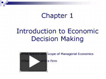 Chapter 1 Introduction to Economic Decision Making presentation | free ...