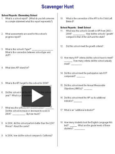 PPT – Scavenger Hunt PowerPoint presentation | free to download - id ...