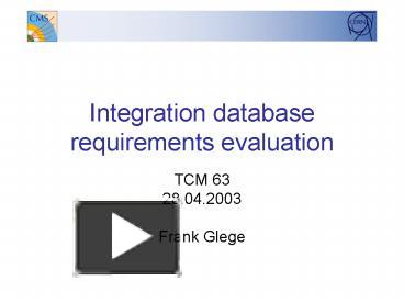 Integration database requirements evaluation presentation | free to view