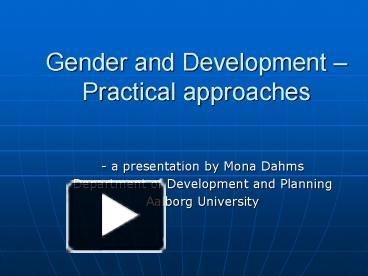 Gender and Development presentation | free to view
