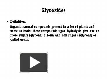 Glycosides presentation | free to view