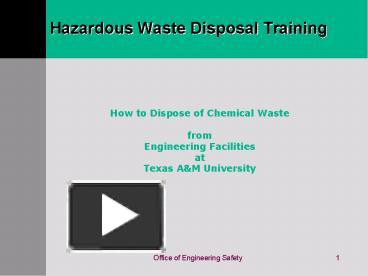 PPT – Hazardous Waste Disposal Training PowerPoint presentation | free ...