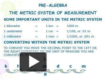 PPT – PREALGEBRA PowerPoint presentation | free to view - id: 25141-OTYwM