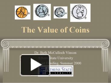 The Value of Coins presentation | free to view