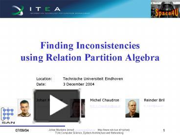 PPT – Finding Inconsistencies using Relation Partition Algebra PowerPoint presentation | free to ...