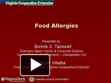 PPT – Food Allergies PowerPoint presentation | free to view - id: 25298 ...