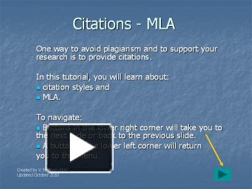 Citations - MLA presentation | free to view