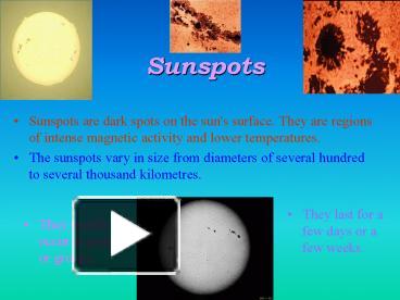 Sunspots presentation | free to download