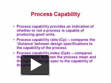 Process Capability presentation | free to view