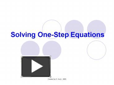Solving OneStep Equations presentation | free to view