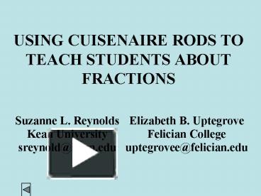 USING CUISENAIRE RODS TO TEACH STUDENTS ABOUT FRACTIONS presentation ...