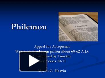 Philemon presentation | free to view