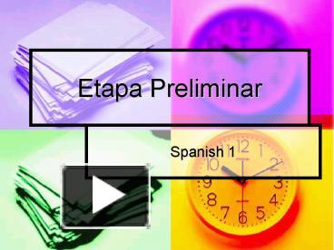 Etapa Preliminar presentation | free to view