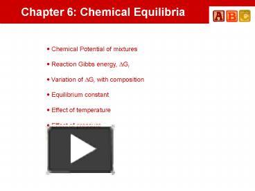 PPT – Chapter 6: Chemical Equilibria PowerPoint presentation | free to ...