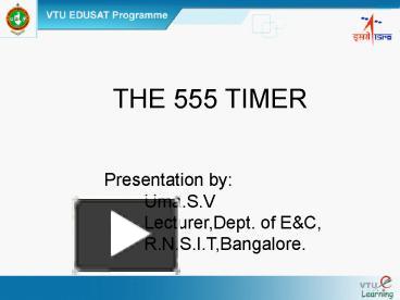 THE 555 TIMER presentation | free to view