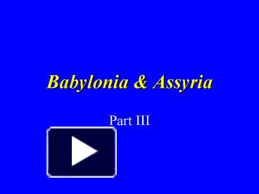 Babylonia presentation | free to view