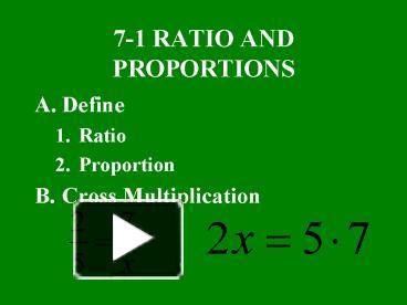 PPT – 71 RATIO AND PROPORTIONS PowerPoint presentation | free to view ...