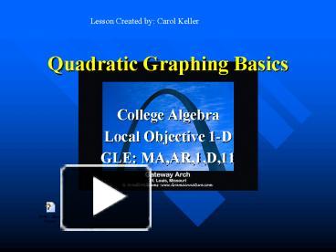 Quadratic Graphing Basics presentation | free to view