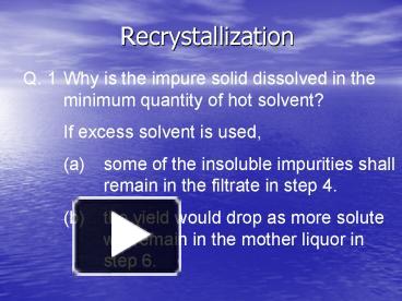 Recrystallization presentation | free to view