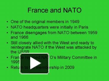 PPT – France and NATO PowerPoint presentation | free to view - id ...