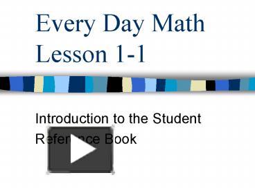 Every Day Math Lesson 11 presentation | free to view