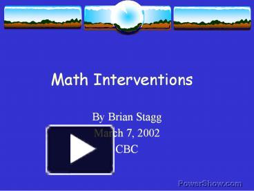 Math Interventions presentation | free to view