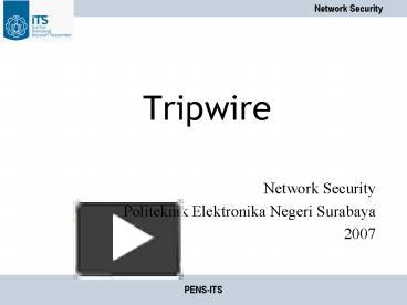 PPT – Tripwire PowerPoint presentation | free to view - id: 261a80-ZDc1Z