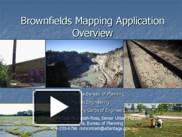 Brownfields Mapping Application Overview presentation | free to view