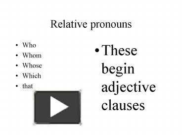Relative pronouns presentation | free to download