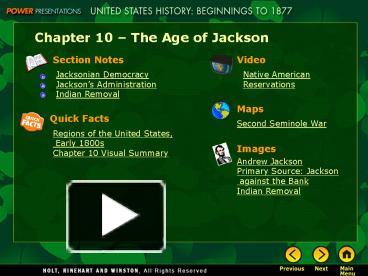 PPT – Chapter 10 The Age of Jackson PowerPoint presentation | free to ...