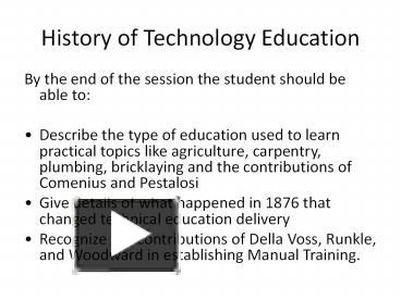 PPT – History of Technology Education PowerPoint presentation | free to ...
