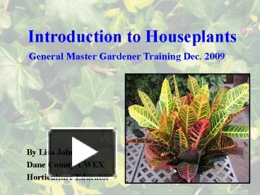 Introduction to Houseplants presentation | free to view