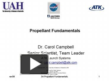 Propellant Fundamentals presentation | free to view