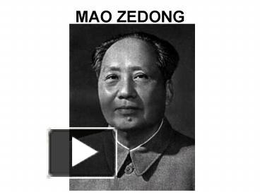 MAO ZEDONG presentation | free to view
