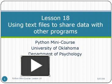 Python MiniCourse presentation | free to download