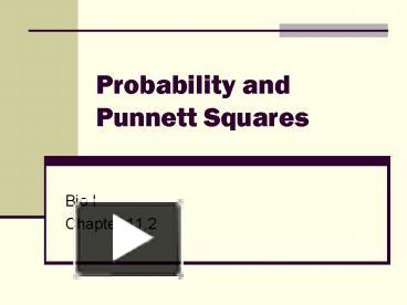 PPT – Probability and Punnett Squares PowerPoint presentation | free to ...