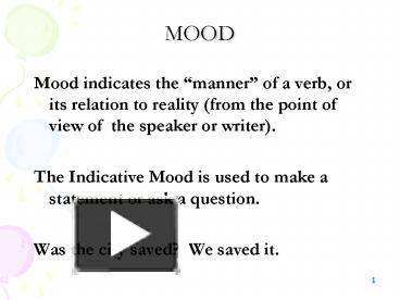 MOOD presentation | free to view
