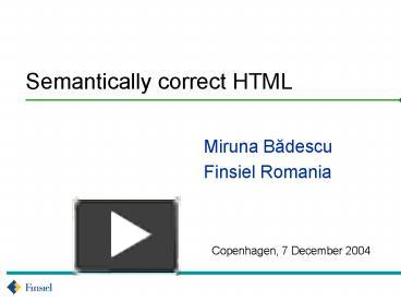 PPT – Semantically correct HTML PowerPoint presentation | free to download - id: 26a238-YzA4M