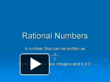 PPT – Rational Numbers PowerPoint presentation | free to view - id ...