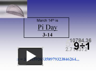 Pi Day 314 presentation | free to view