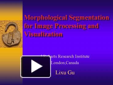 Morphological Segmentation for Image Processing and Visualization presentation | free to view