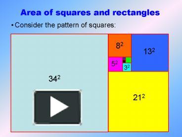 Area of squares and rectangles presentation | free to view