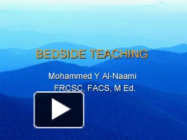 BEDSIDE TEACHING presentation | free to view