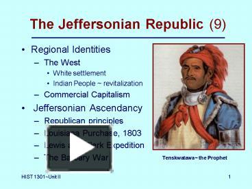 PPT – The Jeffersonian Republic 9 PowerPoint presentation | free to ...