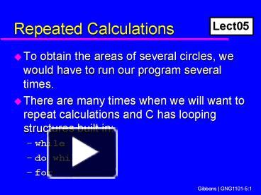 PPT – Repeated Calculations PowerPoint presentation | free to view - id ...