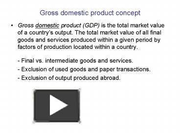 PPT – Gross domestic product concept PowerPoint presentation | free to ...
